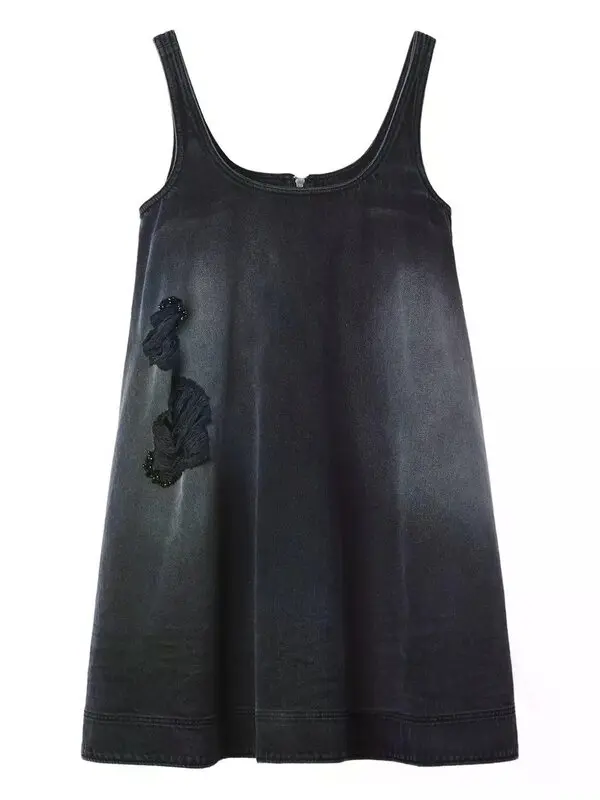 Simone Rocha Beaded Appliqué Mini Dress - Grey