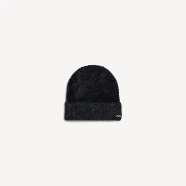 Balenciaga Beanie With Metal Bb Stud - Black