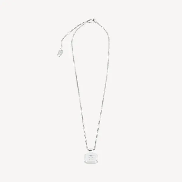 Balenciaga Nano Square Long Necklace - Silver