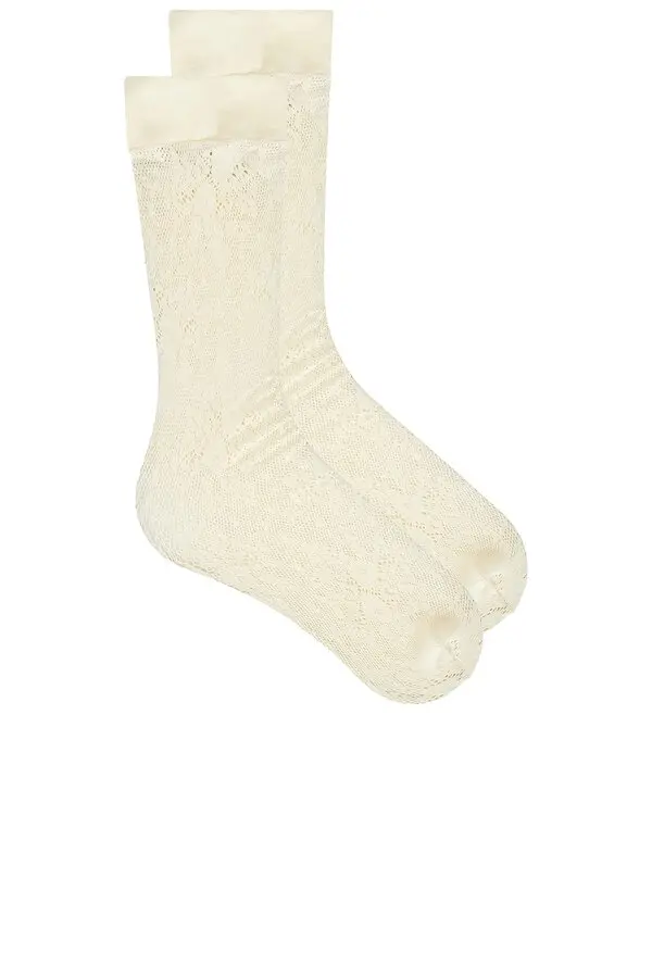 Swedish Stockings Lace Knee High Socks - Ivory