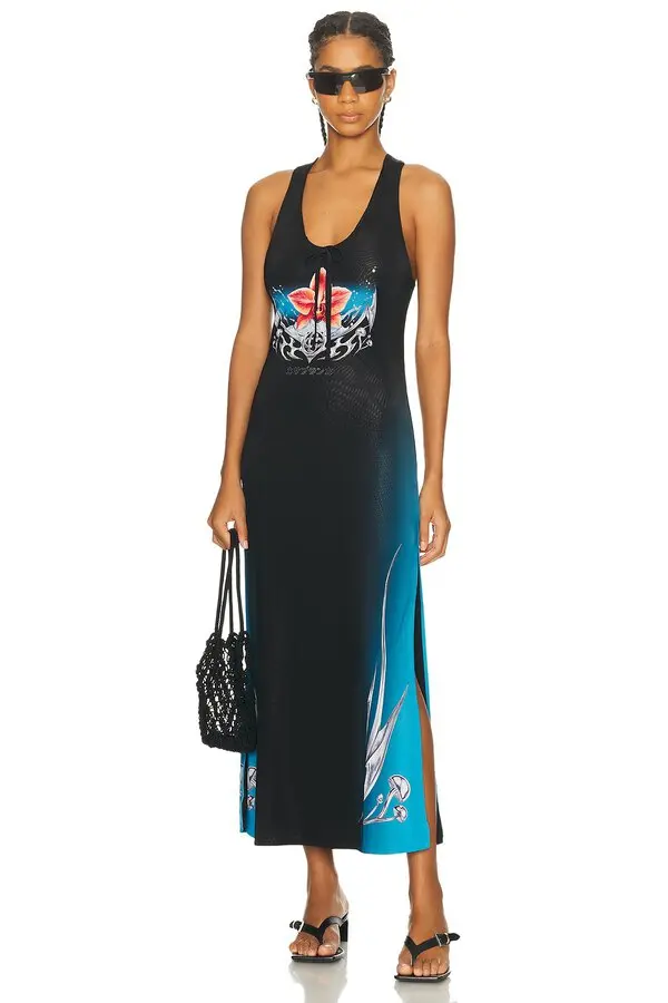 Casablanca Slinky Jersey Blade Dress - Black