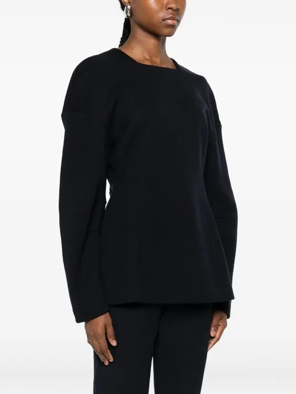 Max Mara Crew Neck Sweater In Wool And Cotton