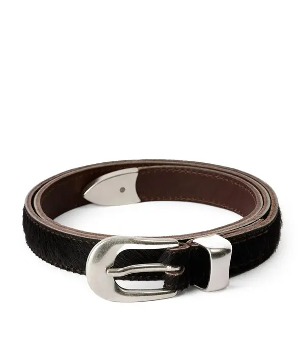 Our Legacy Hair-on Hide Leather Belt - Brown