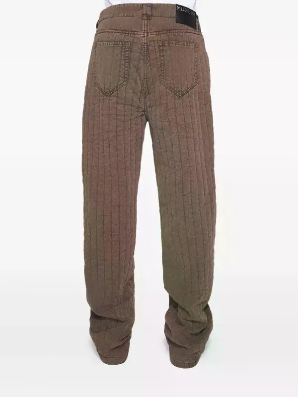 MUGLER Quilted Panel Trousers