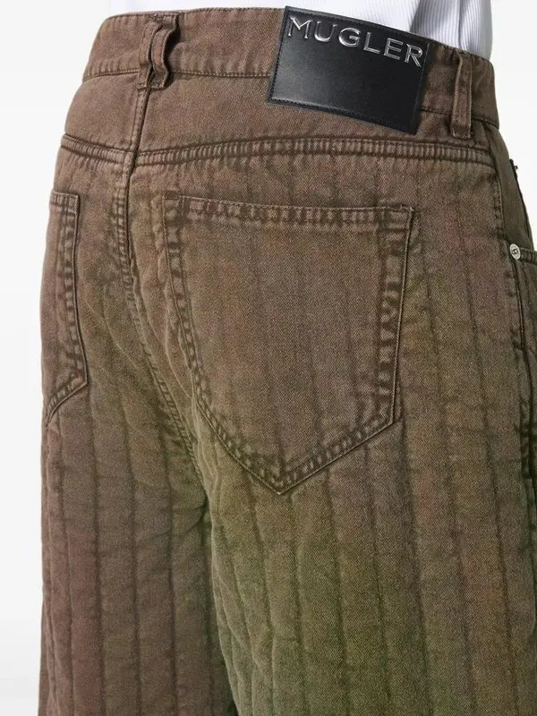 MUGLER Quilted Panel Trousers