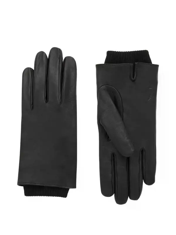 Saint Laurent Cassandre Leather Gloves - Black