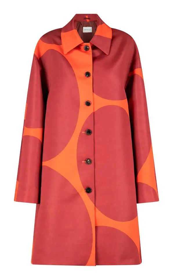 Dries Van Noten Rondero Duchesse Satin Coat - Orange