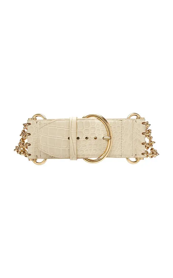 Chloé Camera Leather Belt - Ivory
