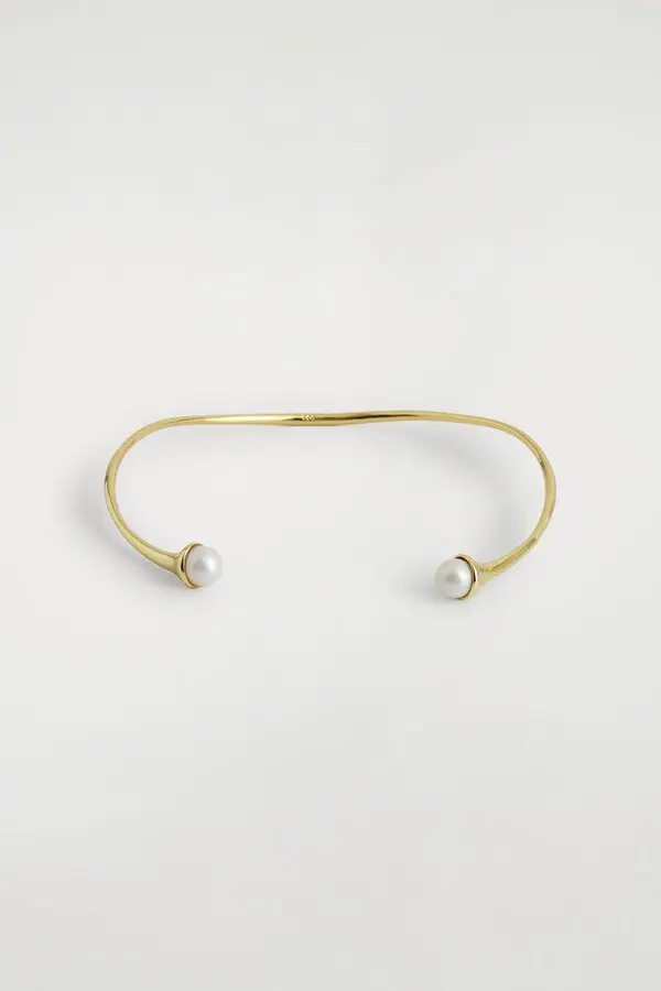 Cos Freshwater Pearl Cuff Necklace - Gold-coloured
