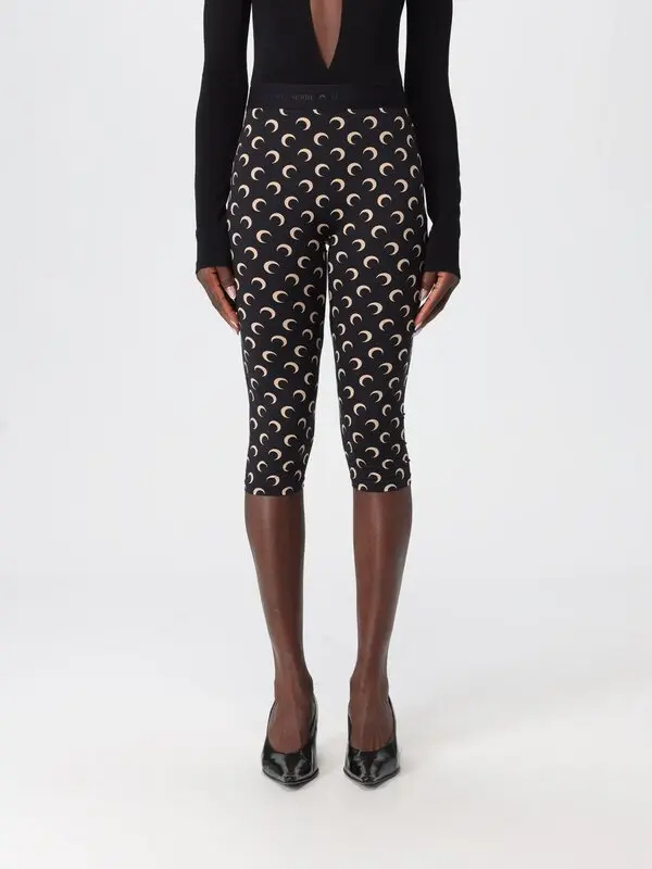 MARINE SERRE Printed Capri Pants - Black
