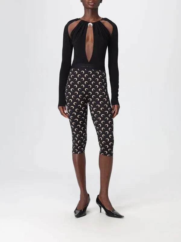 MARINE SERRE Printed Capri Pants - Black