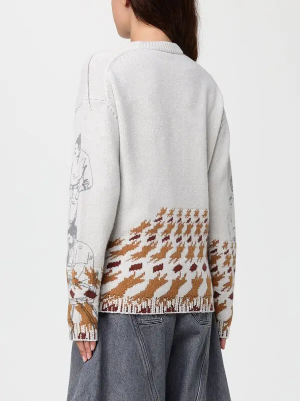JW Anderson Graphic Print Knit Sweater - Grey