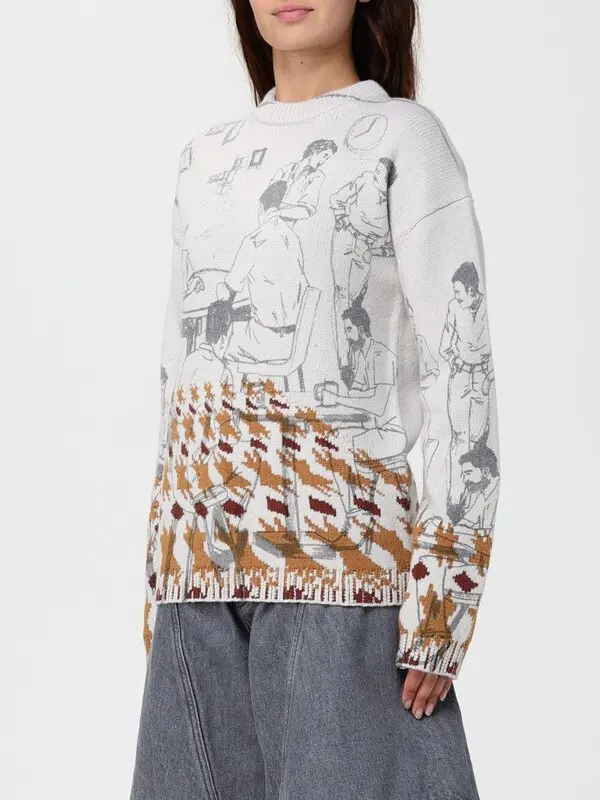 JW Anderson Graphic Print Knit Sweater - Grey