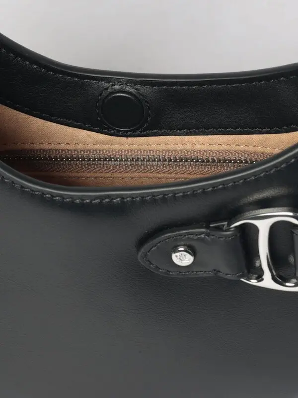 Ralph Lauren Smooth Calf Leather Shoulder Bag - Black