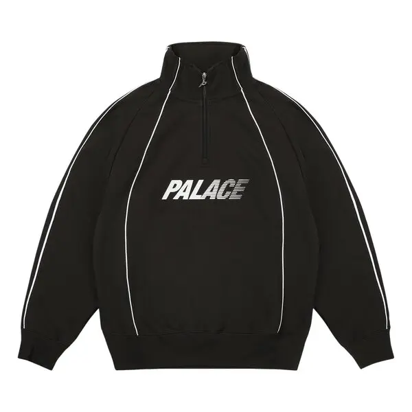 PALACE Fast Logo Quarter Zip - Black