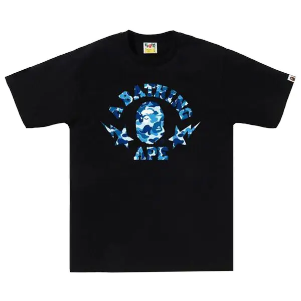 A BATHING APE Abc Camo Sta College Tee - Black