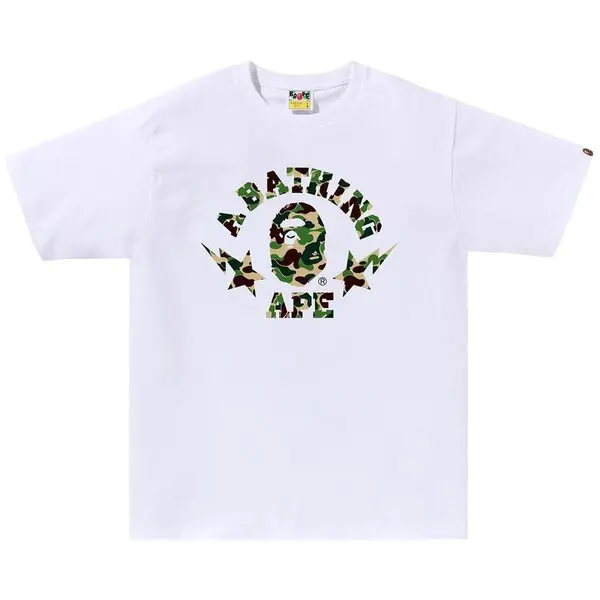 A BATHING APE Abc Camo Sta College Tee - White