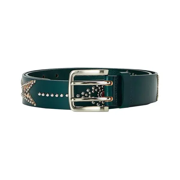 XHIBITION Studded Viper Belt - Green