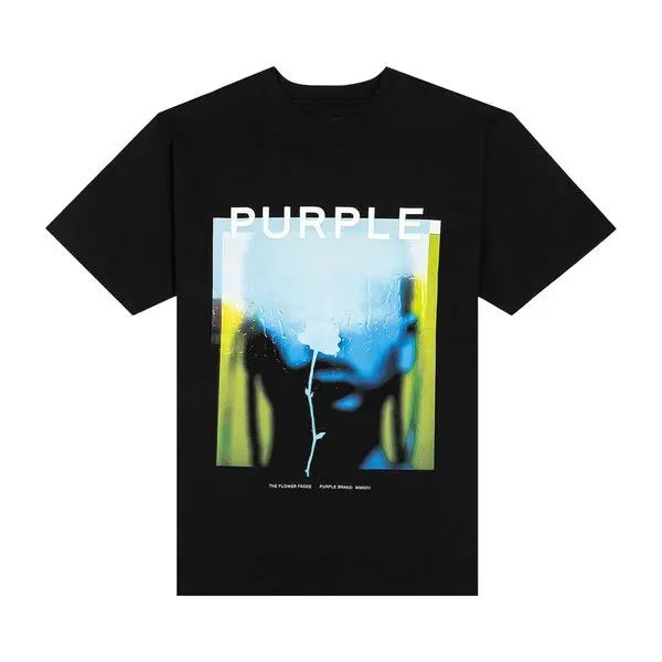 PURPLE BRAND Hwt Jersey Flower Tee - Black