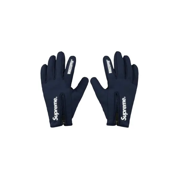 Supreme Windstopper Zip Gloves - Blue | Editorialist
