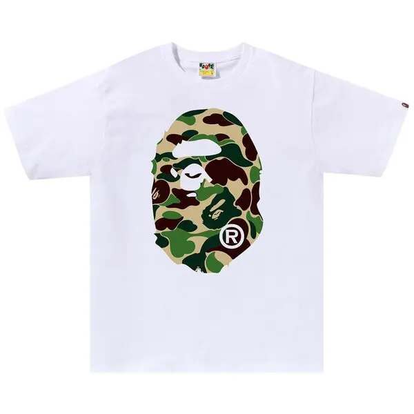 A BATHING APE Abc Camo Big Ape Head Tee - White