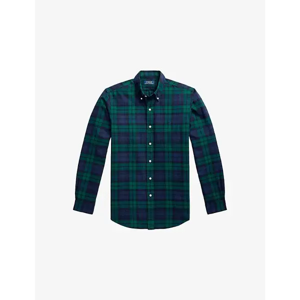 Polo Ralph Lauren Checked Logo-embroidered Cotton Shirt - 5753 Navy/green Multi