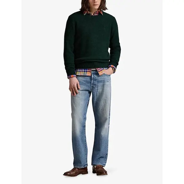 Polo Ralph Lauren Crewneck Wool And Alpaca-blend Jumper - Moss Agate