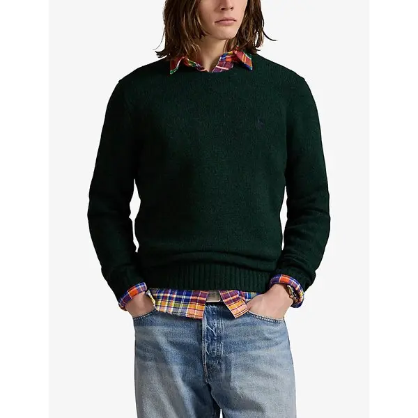 Polo Ralph Lauren Crewneck Wool And Alpaca-blend Jumper - Moss Agate