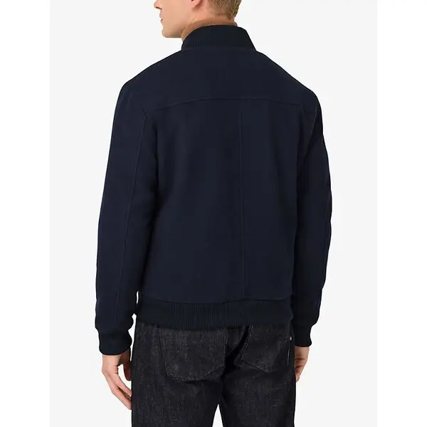 Boggi Milano Wool-blend Zip-up Bomber Jacket