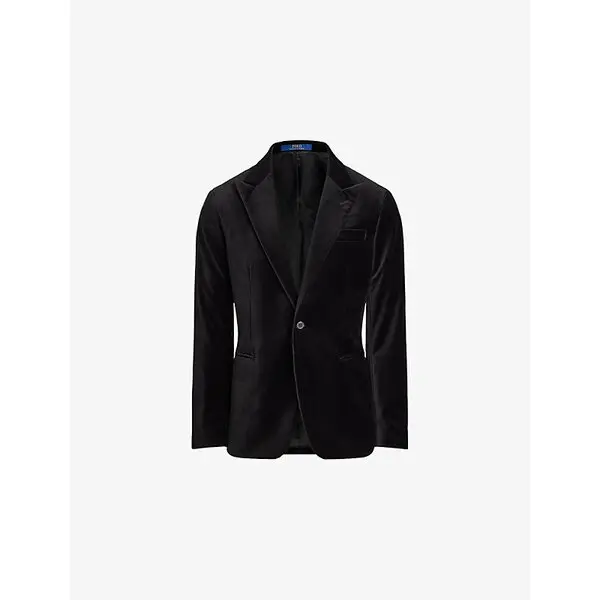 Ralph Lauren Peak-lapel Single-breasted Velvet Blazer - Black