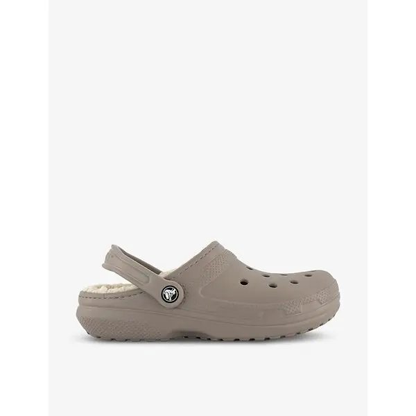 CROCS Classic Shearling-lined Rubber Clogs - Mushroom Bone