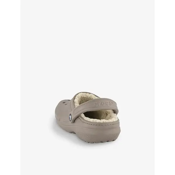 CROCS Classic Shearling-lined Rubber Clogs - Mushroom Bone