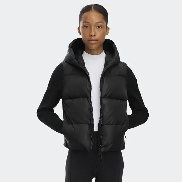 Canada Goose Hybridge® Wide Quilt Knit Hoodie Tonal Disc - Black