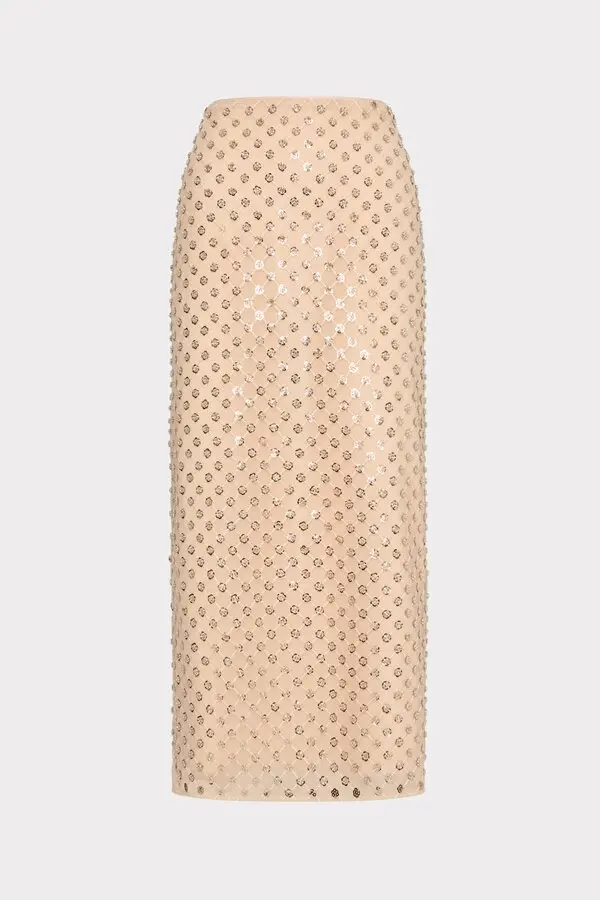 MILLY Rosemary Sequin-embroidered Skirt