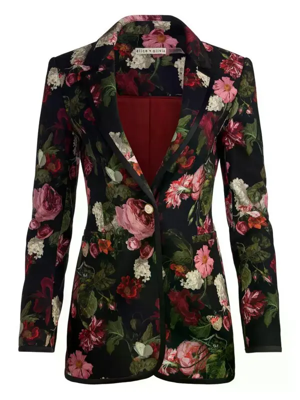 Alice + Olivia Breann Floral Blazer - Black