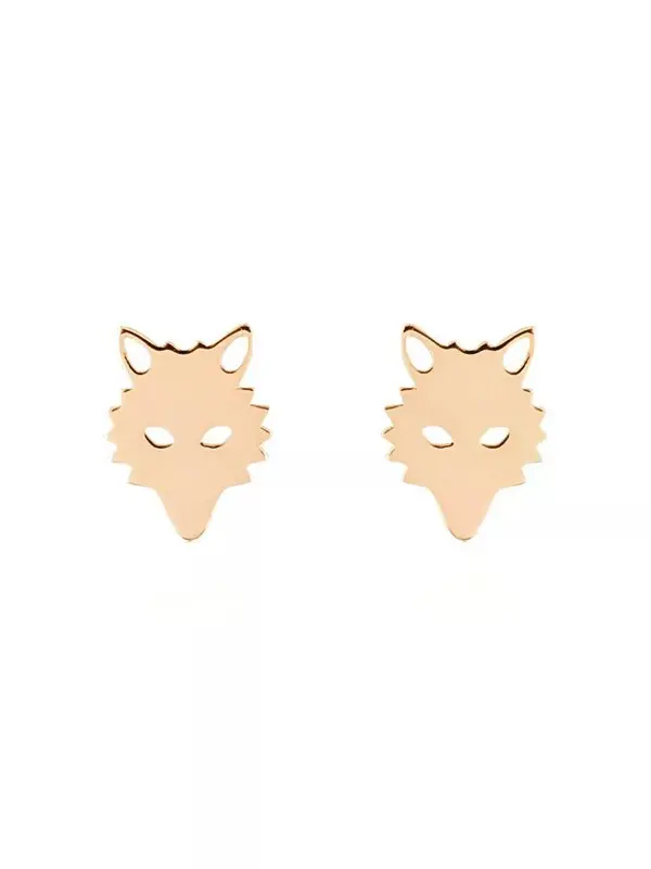 Ginette Ny 18k Rose Wolf Stud Earrings - Gold