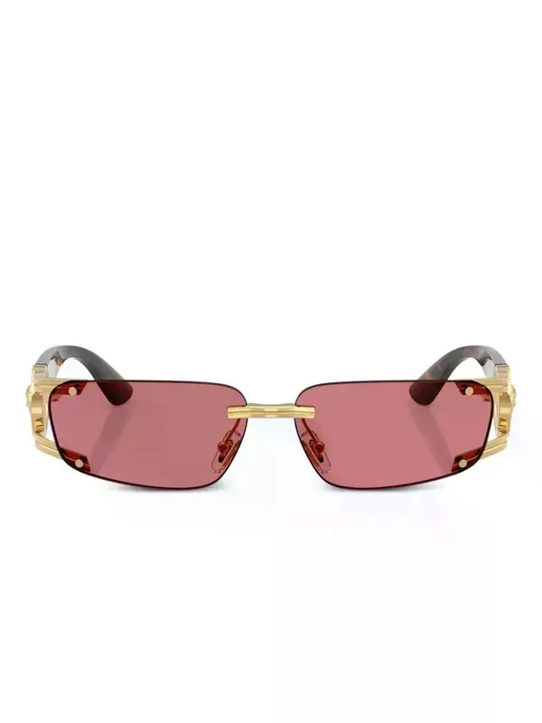 Versace Medusa-embellished Rimless Sunglasses - Gold
