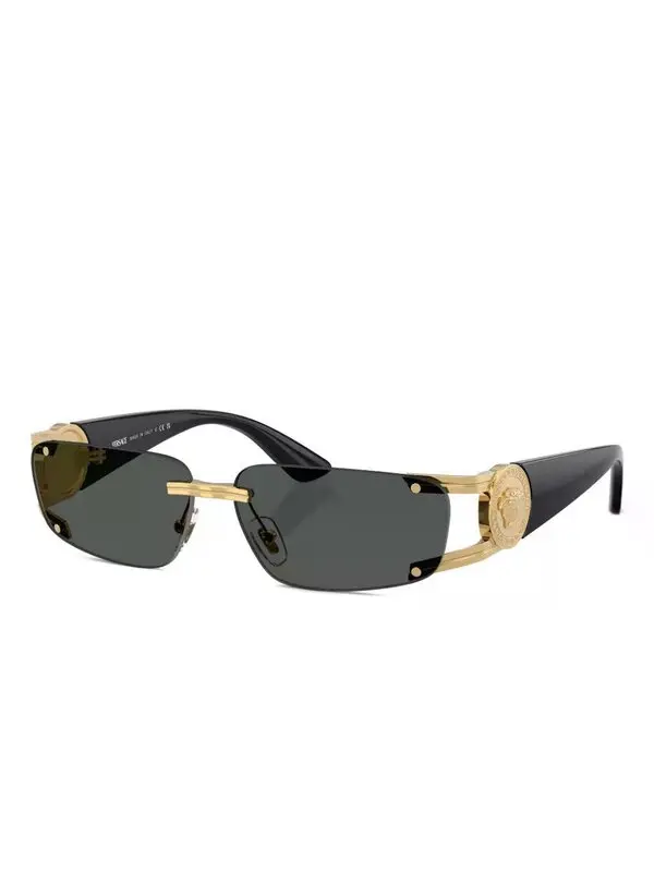 Versace Medusa-embellished Rimless Sunglasses - Gold