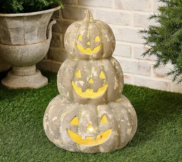 MARTHA STEWART As Is 18' Illum In/outdoor Pumpkin Stack - One-color