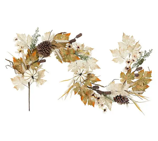 NORTHLIGHT Pumpkin And Pinecone Harvest Garland 5' Unlit - One-color