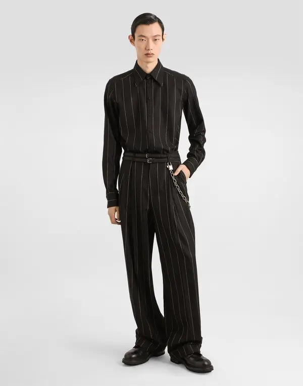 Dolce & Gabbana Pinstriped Flannel Trousers - Multicolor