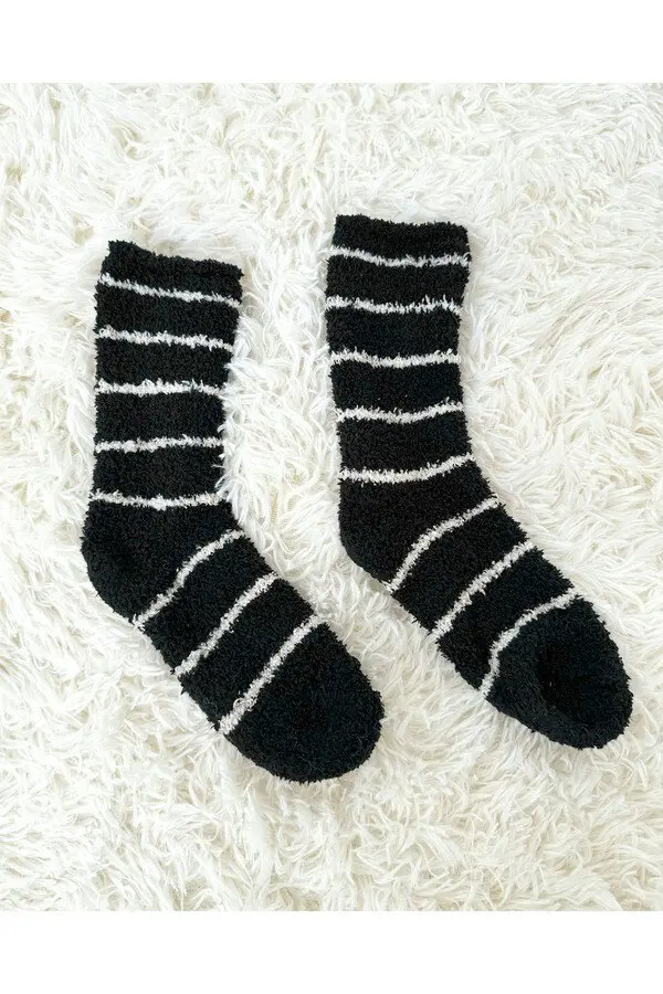 Splendid Fuzzy Yarn Socks - Stripe