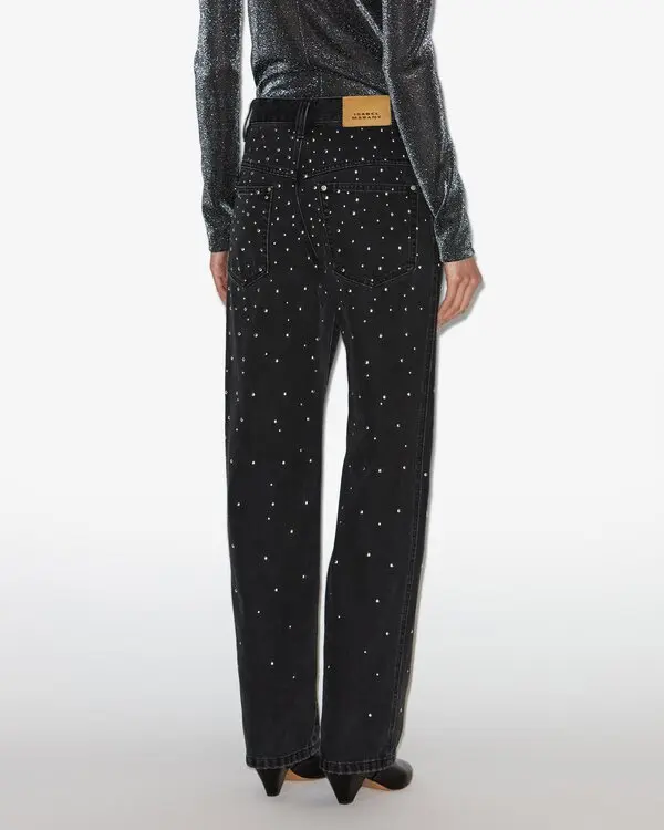 MARANT ETOILE Brinsa Studded Straight Leg Jeans