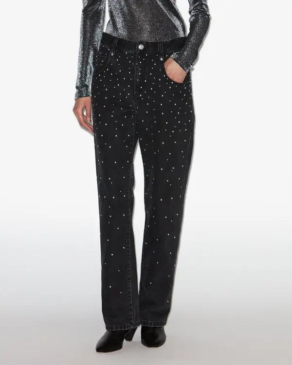 MARANT ETOILE Brinsa Studded Straight Leg Jeans