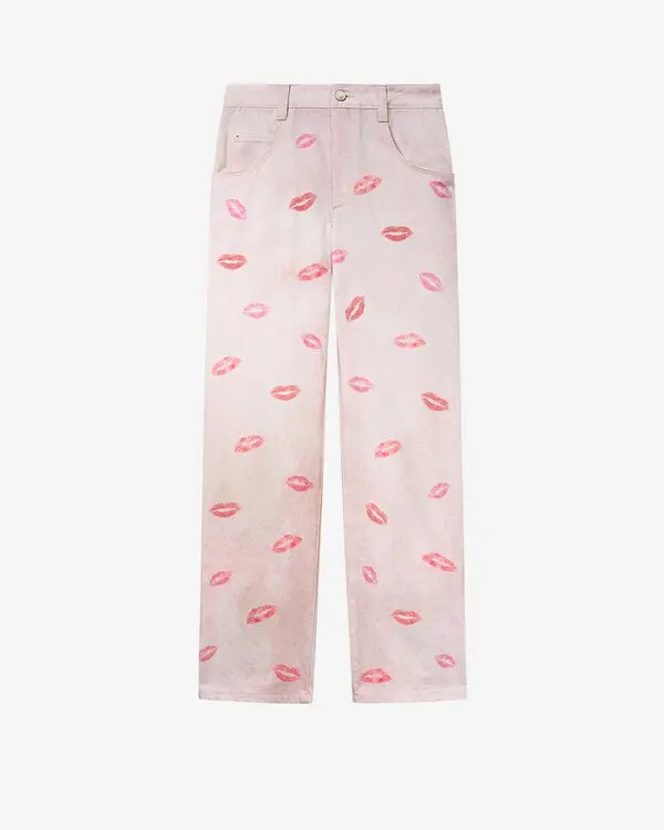 MARANT ETOILE Brinsa Studded Straight Leg Jeans - Pink