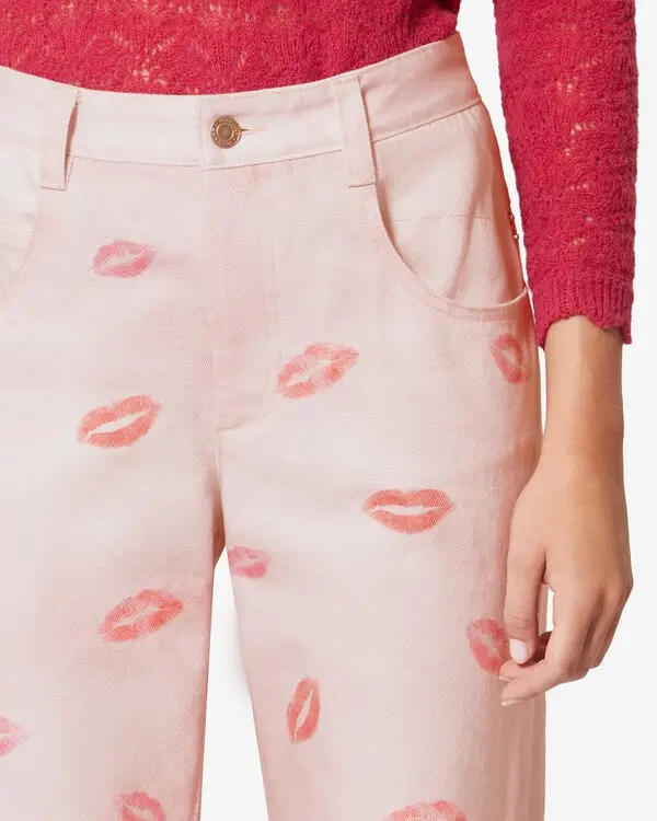 MARANT ETOILE Brinsa Studded Straight Leg Jeans - Pink