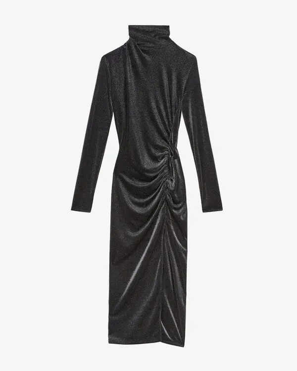 MARANT ETOILE Jenisa Long Slit Lurex Jersey Dress