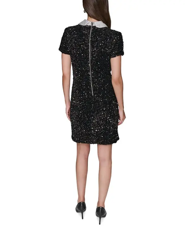 Karl Lagerfeld Paris Sequinned Collared Dress