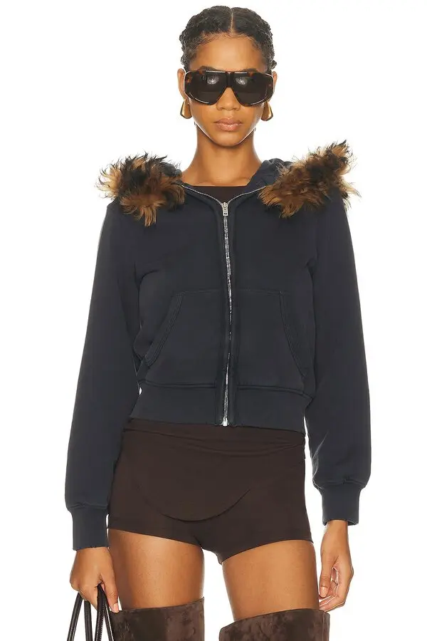 Acne Studios Fuma Zip Up Sweatshirt - Rust Brown