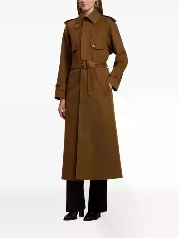 Ralph Lauren Belted Wool-cashmere Trench Coat - Brown